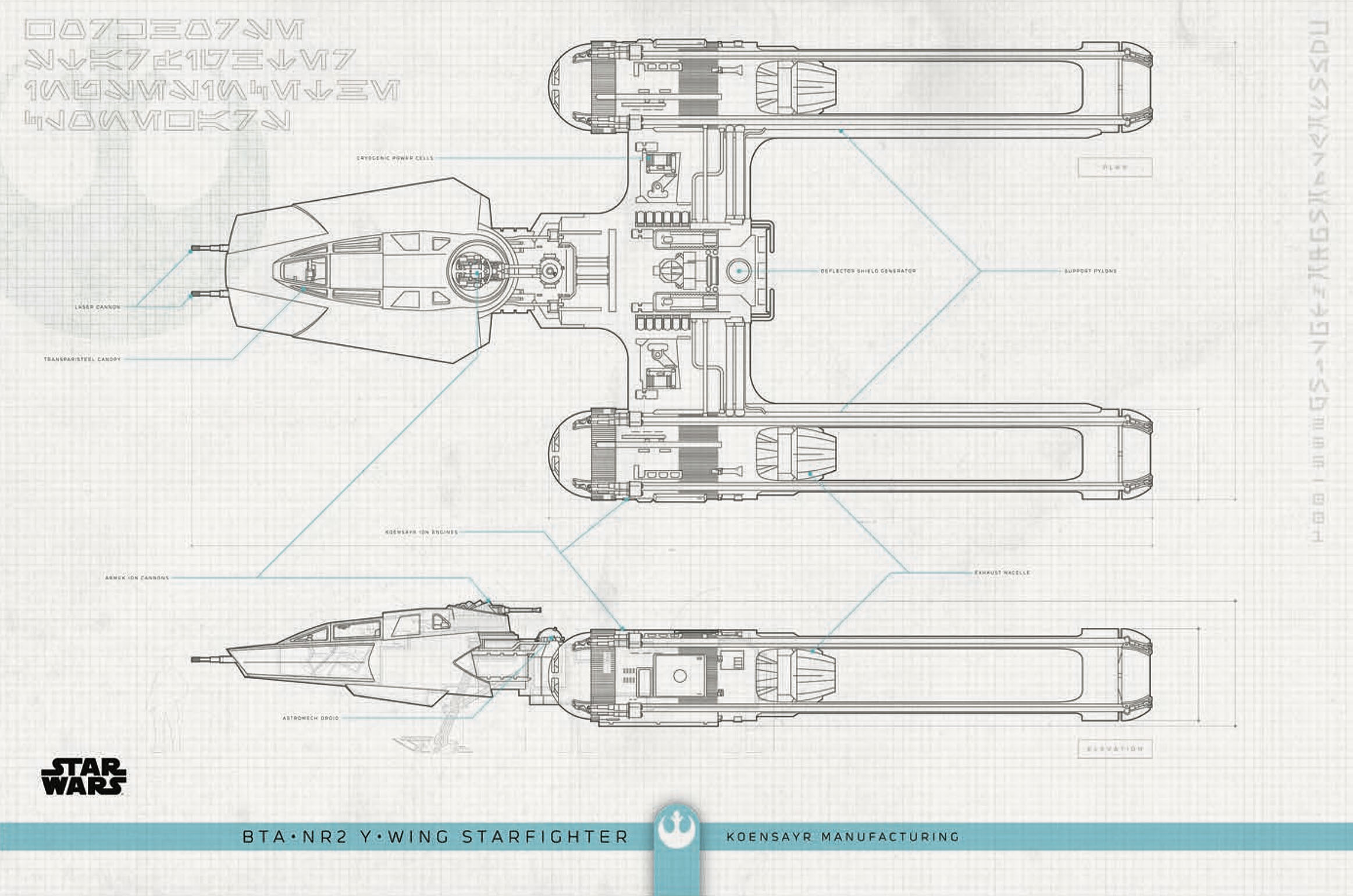 Y-Wing Blueprints - Zoom Comics – Exceptional Comic Book Wallpapers