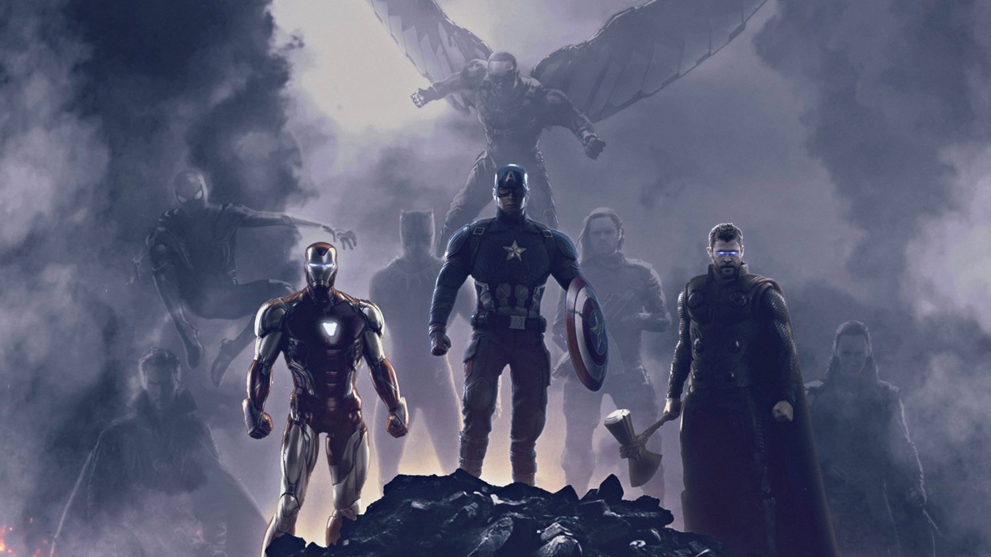 The Avengers in smoke - Zoom Comics – Exceptional Comic Book Wallpapers