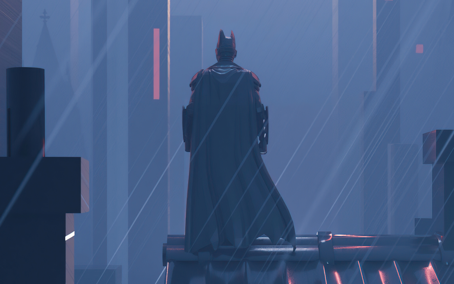 Batman in the Neon Rain - Zoom Comics – Exceptional Comic Book Wallpapers