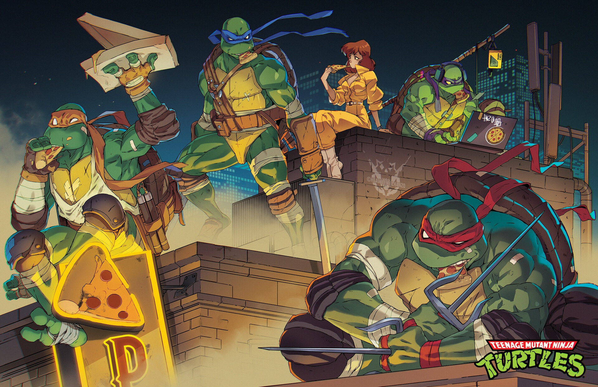 Turtles eating Pizza - Zoom Comics – Exceptional Comic Book Wallpapers